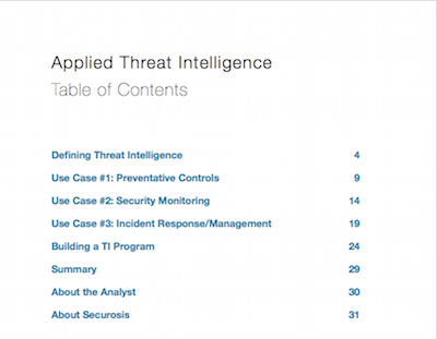 Applied Threat Intelligence [New Paper] - Securosis