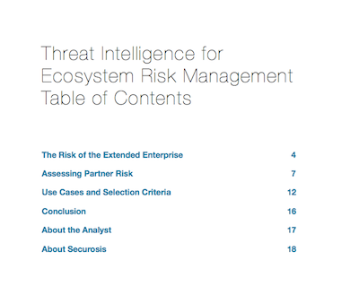 Threat Intelligence for Ecosystem Risk Management - Securosis